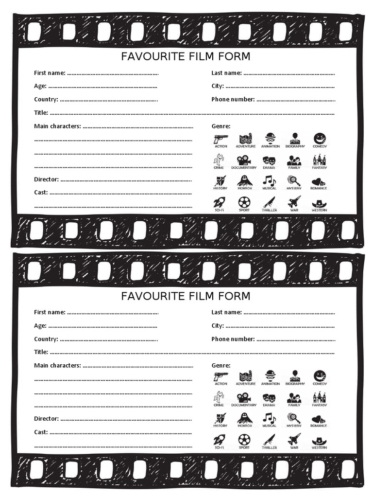 Favourite Film Form Worksheet | PDF
