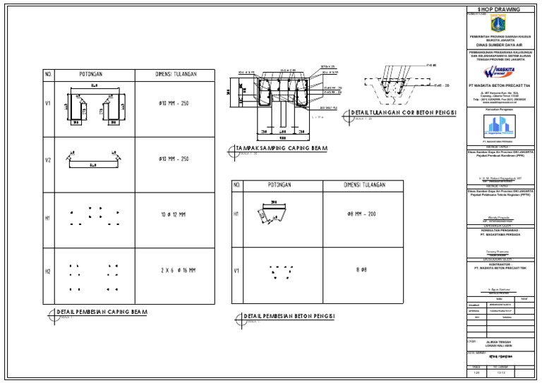Pembesian Capping Beam Dan Pengisi CCSP | PDF