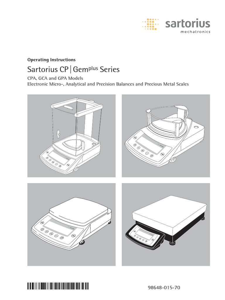 SARTORIUS CPseries PDF | PDF | Weighing Scale | Calibration