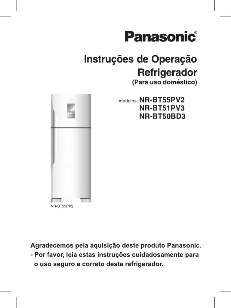 Manual Panasonic Refrigerador NR BT50 BT51 BT55 | PDF