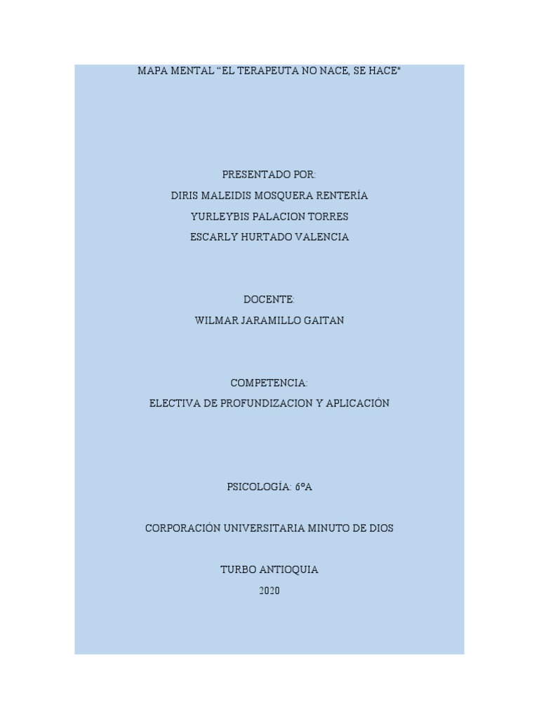 Mapa Mental Grupal | Descargar gratis PDF | Psicoterapia | Psicología clínica