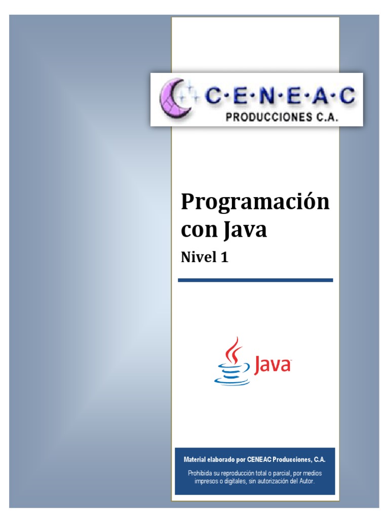Manual Java Nivel 1 PDF | PDF | máquina virtual de Java | Java (lenguaje de programación)
