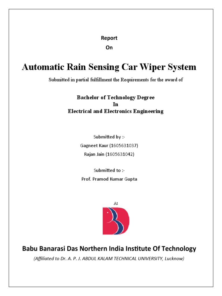 Automatic Rain Sensing Car Wiper System: Design and Implementation ...