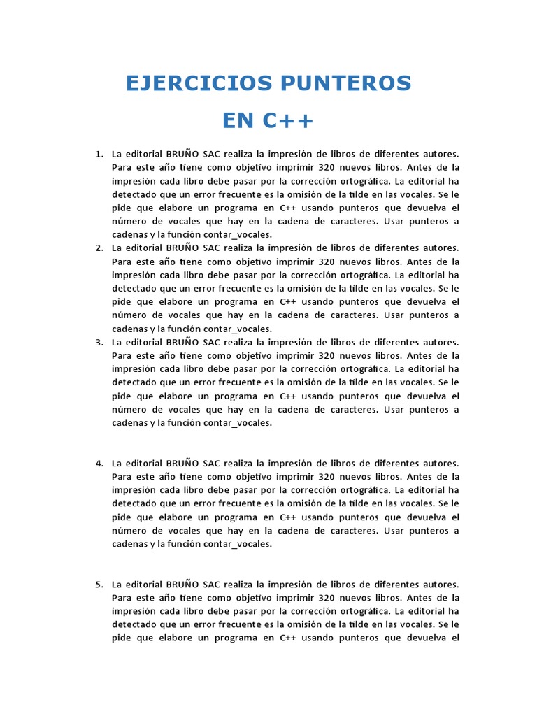 EJERCICIOS Punteros | PDF | C ++ | Puntero (Programación de computadora)