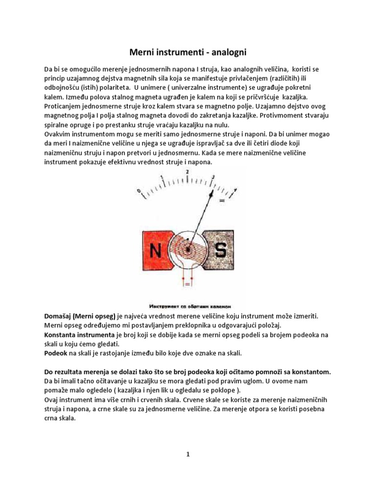 Merni Instrumenti - Uputstvo | PDF