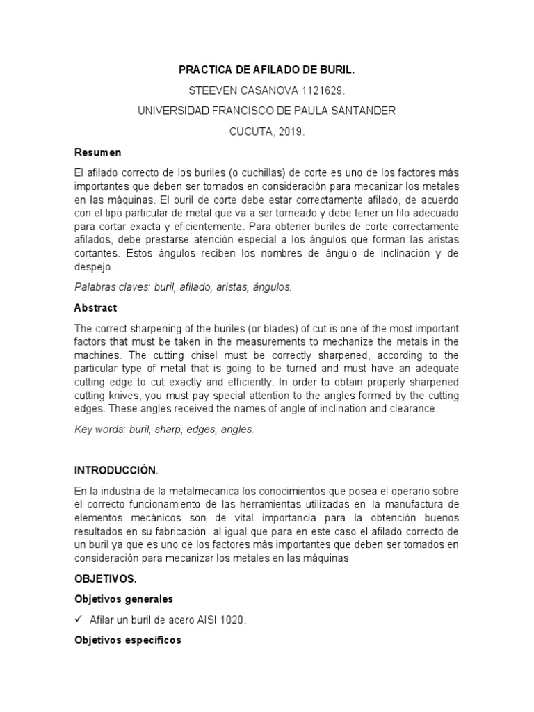 Afilado de Buriles: Técnicas y Ángulos | PDF | Herramientas | Acero