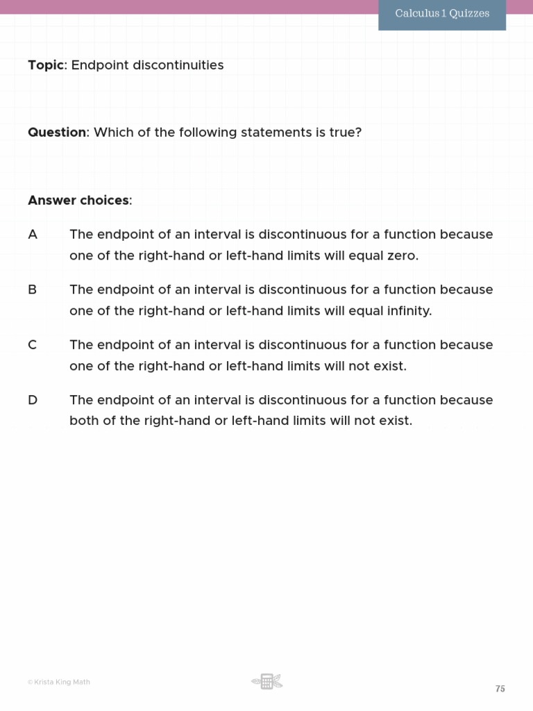 Endpoint Discontinuities | PDF | Continuous Function | Function (Mathematics)