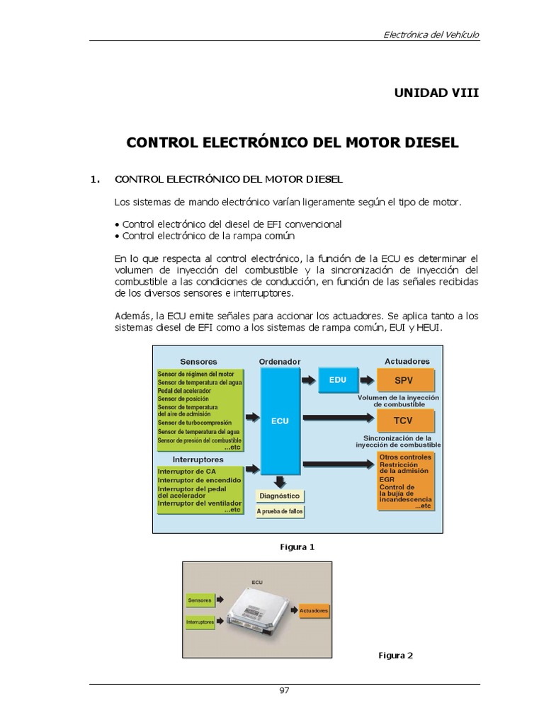 Control electrónico de motores diésel: Sistemas y sensores clave | PDF ...