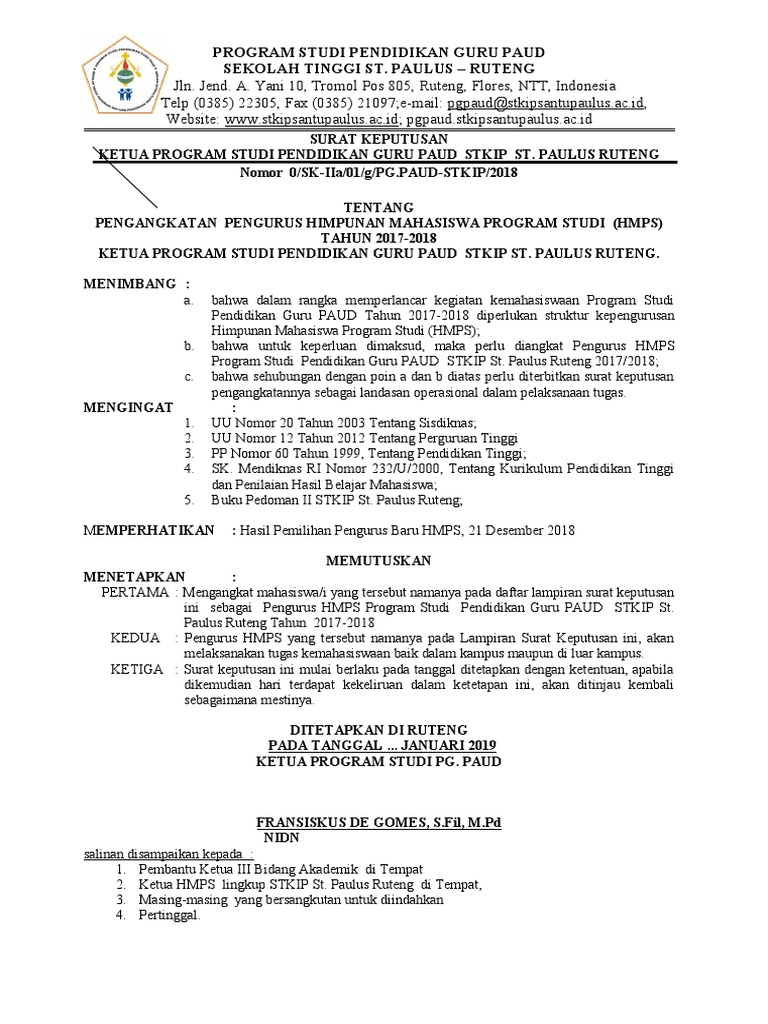 SK HMPS PG Paud | PDF