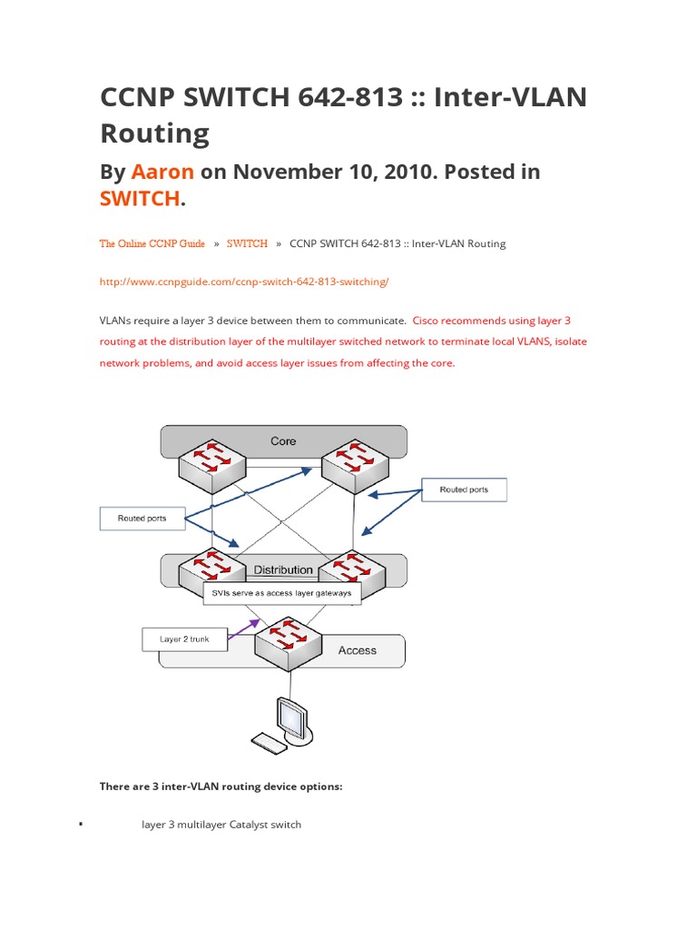 Inter VLAN Routing | PDF | Network Switch | Ip Address