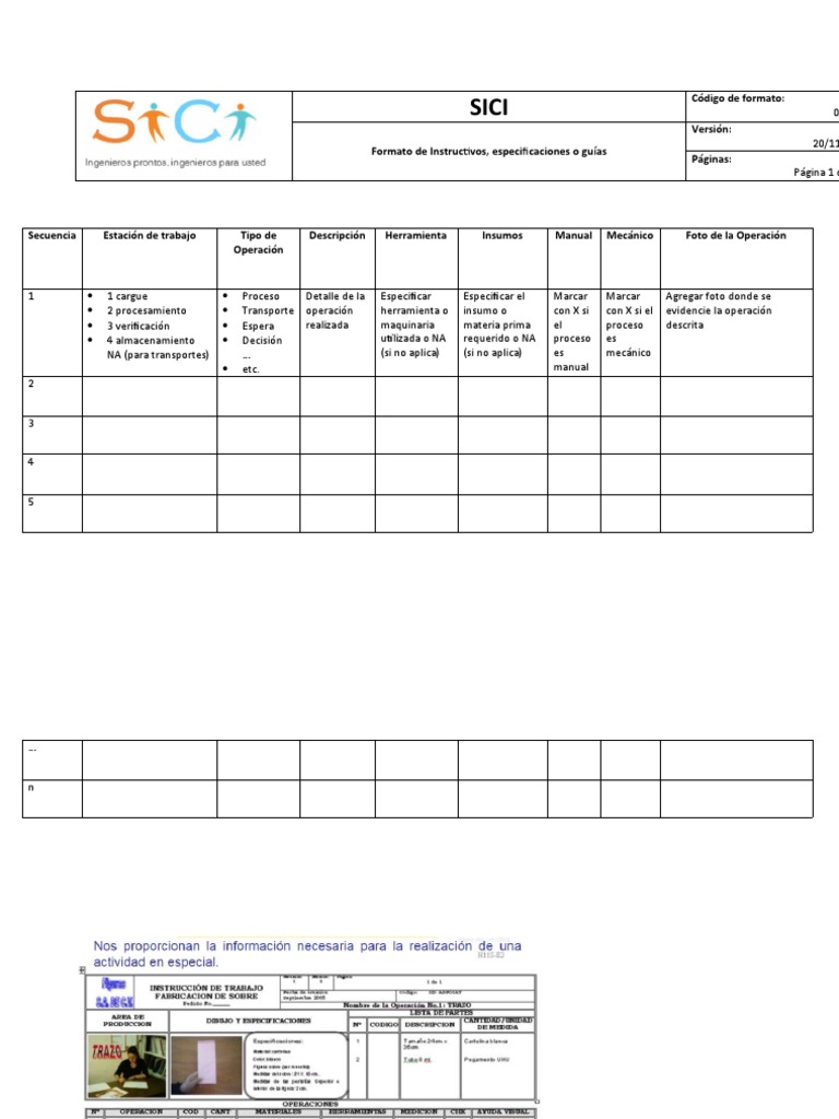 Formato de Instructivos, Especificaciones y Guías | PDF