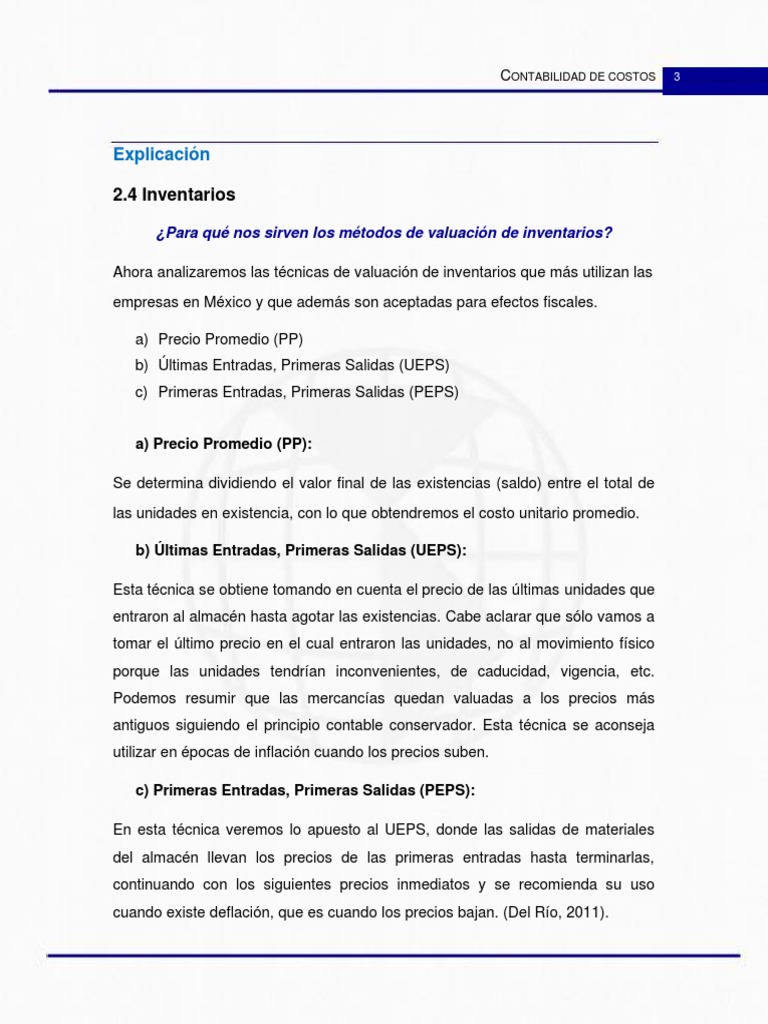 Explicacion Metodos de Valuacion de Inventarios PDF | PDF | Contabilidad | Precios