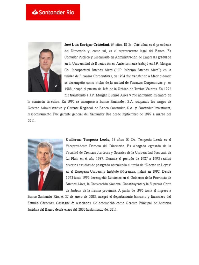 CV Directores y Gerencia 2018 | PDF | Contador | Argentina