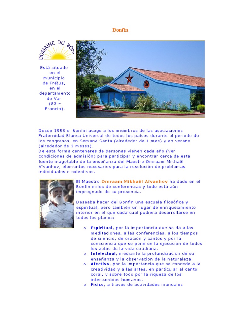 Bonfin: Centro Espiritual en Fréjus | PDF