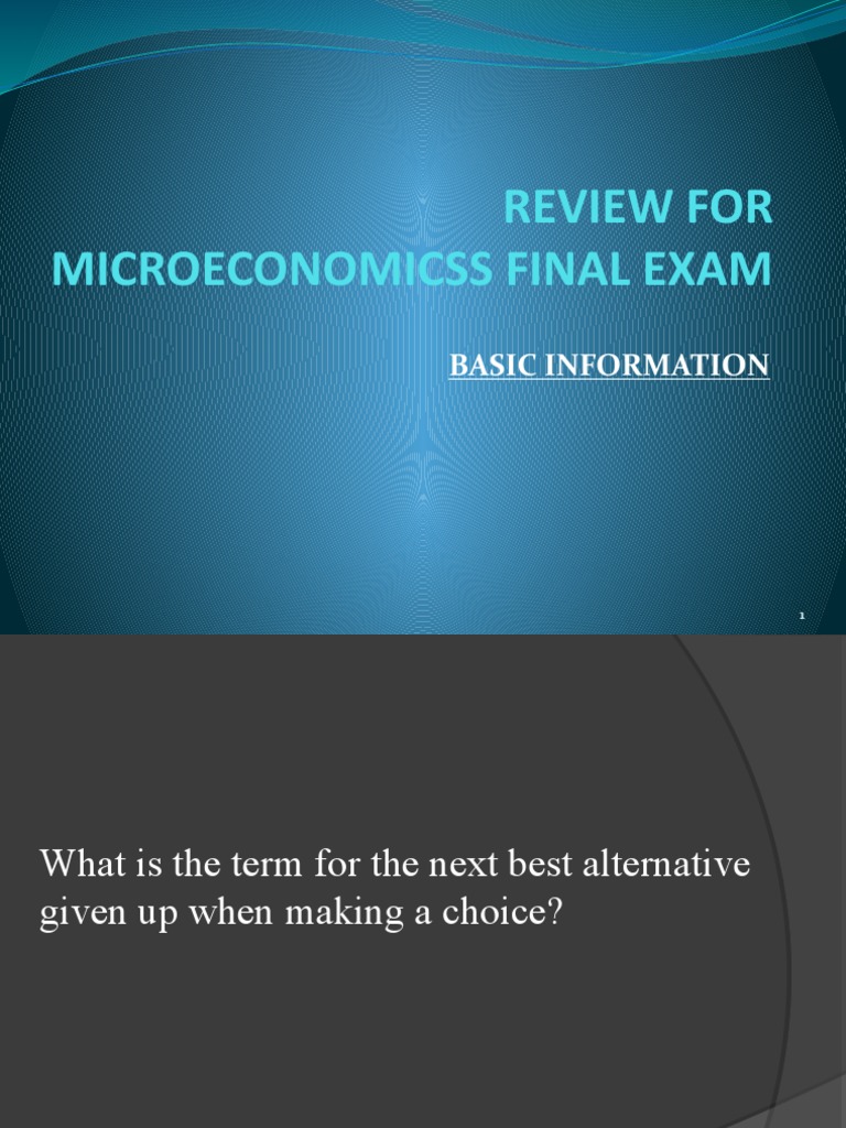 Power Point - Review For AP Microeconomics Semester Final Exam | PDF ...
