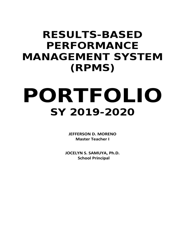 RPMS COVER KRAs MT1-MT4 by Teacher | PDF | Educational Assessment ...