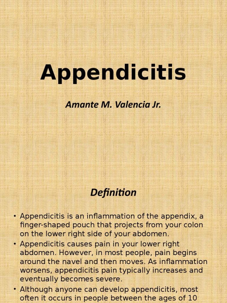 Appendicitis | PDF | Surgery | Diseases And Disorders