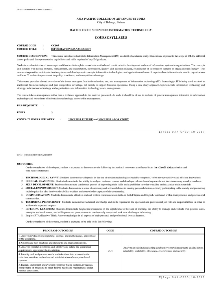 CC105 | PDF | Information Management | Databases