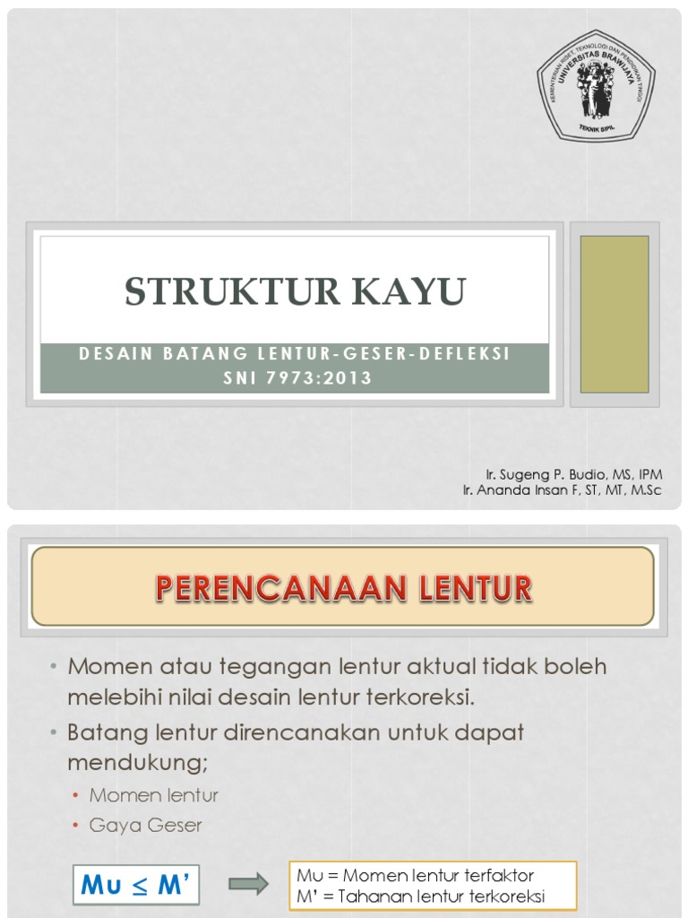 Desain Struktur Kayu Lentur dan Geser | PDF | Metode & Bahan Ajar