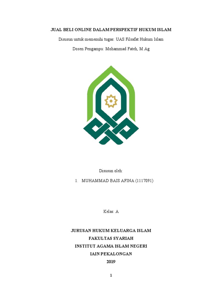 Jual Beli Online Menurut Hukum Islam | PDF | Pengelolaan Keuangan ...