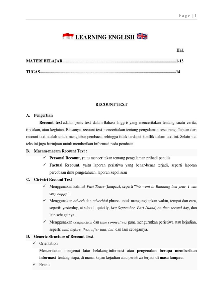 Materi Bahasa Inggris Kelas 1 Semester Ii PDF | PDF | Kajian Bahasa Asing