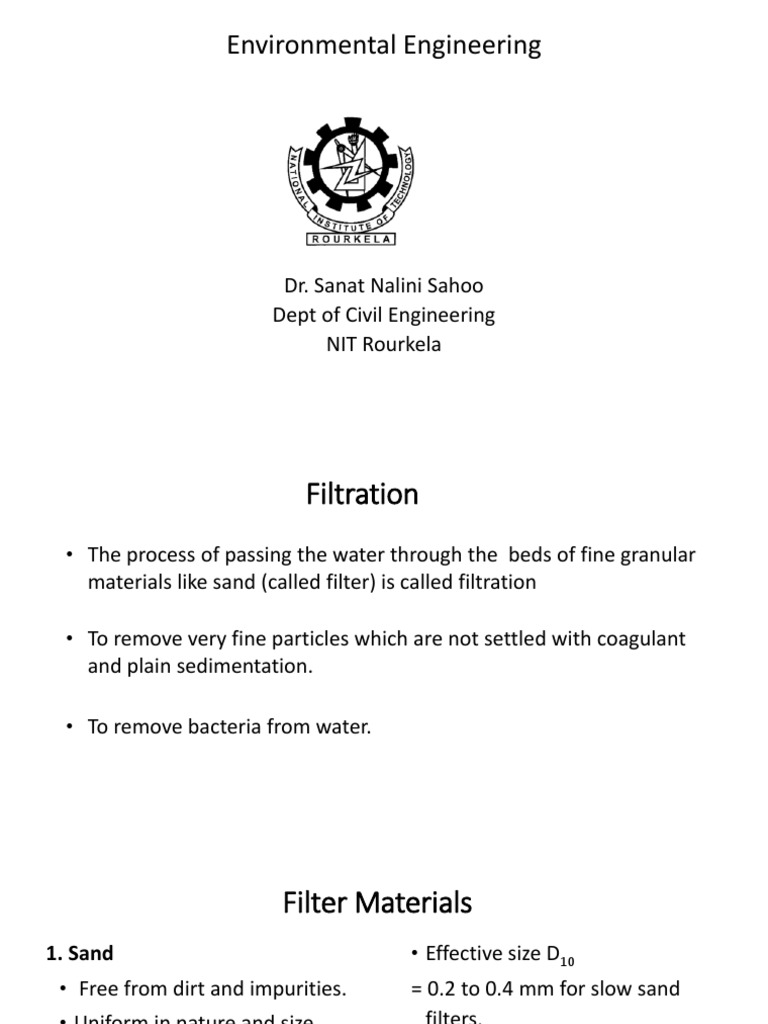 Lecture 11 & 12 | PDF | Filtration | Water Purification