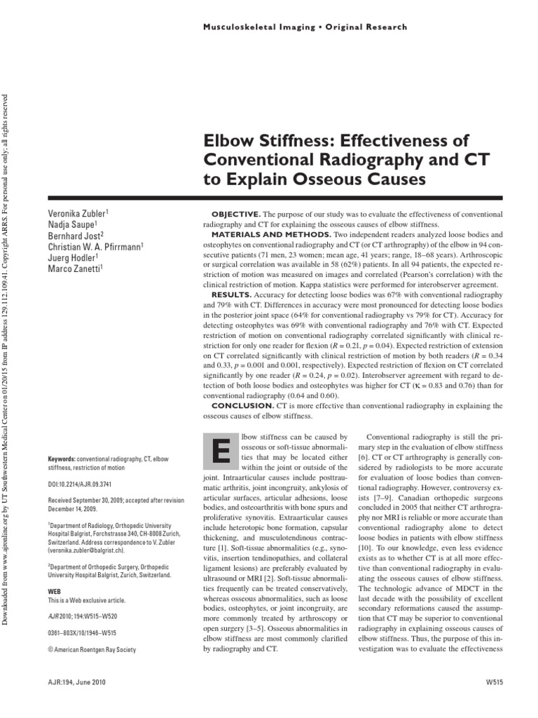 Uas CT Scan - Jurnal - Dwi Ajeng Risqy Hasanah Syam - P1337430219162 PDF | PDF | Elbow | Radiography