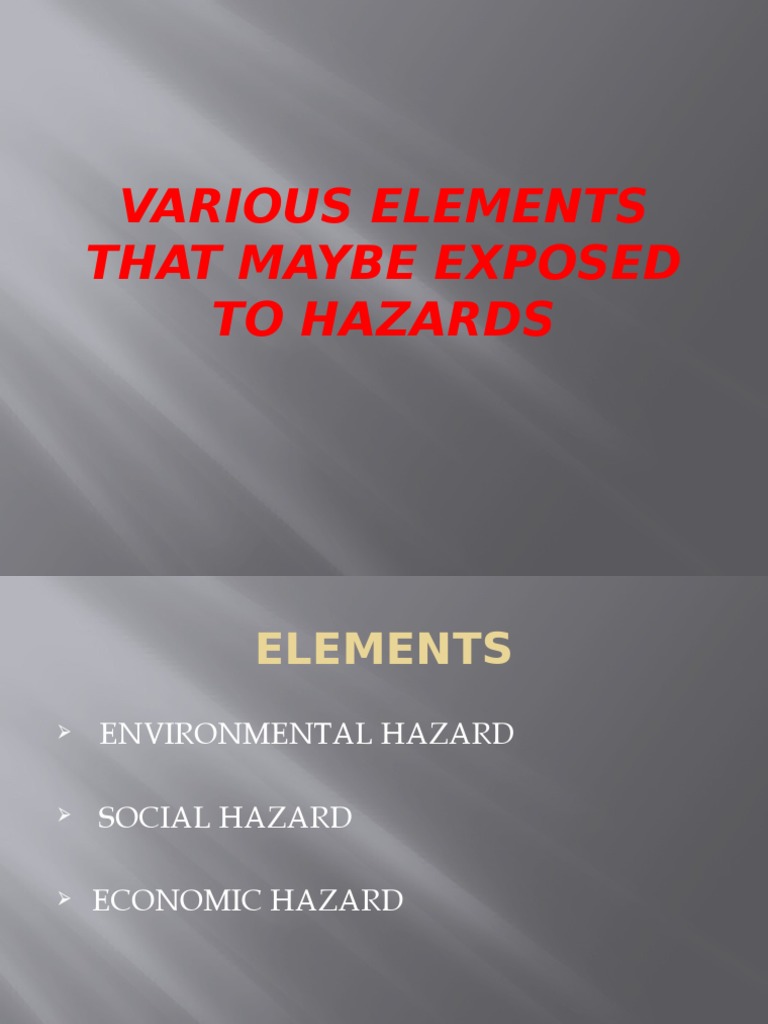Types of Environmental and Social Hazards | PDF | Hazards | Foodborne ...