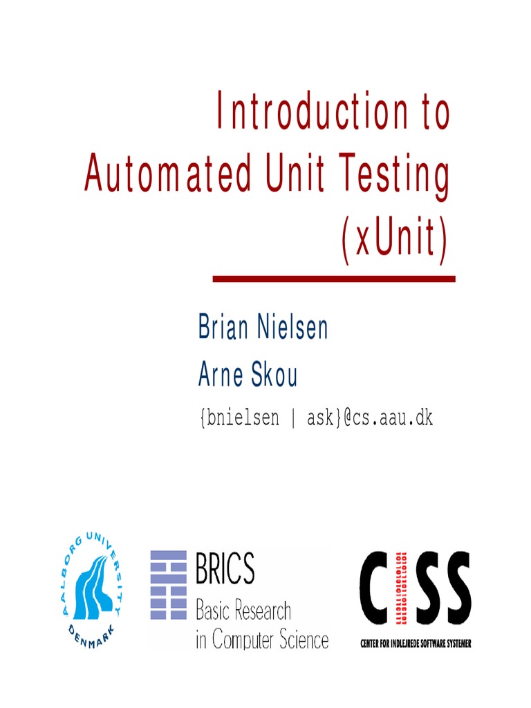 Introduction To Automated Unit Testing Xunit Pdf Unit Testing Product Development
