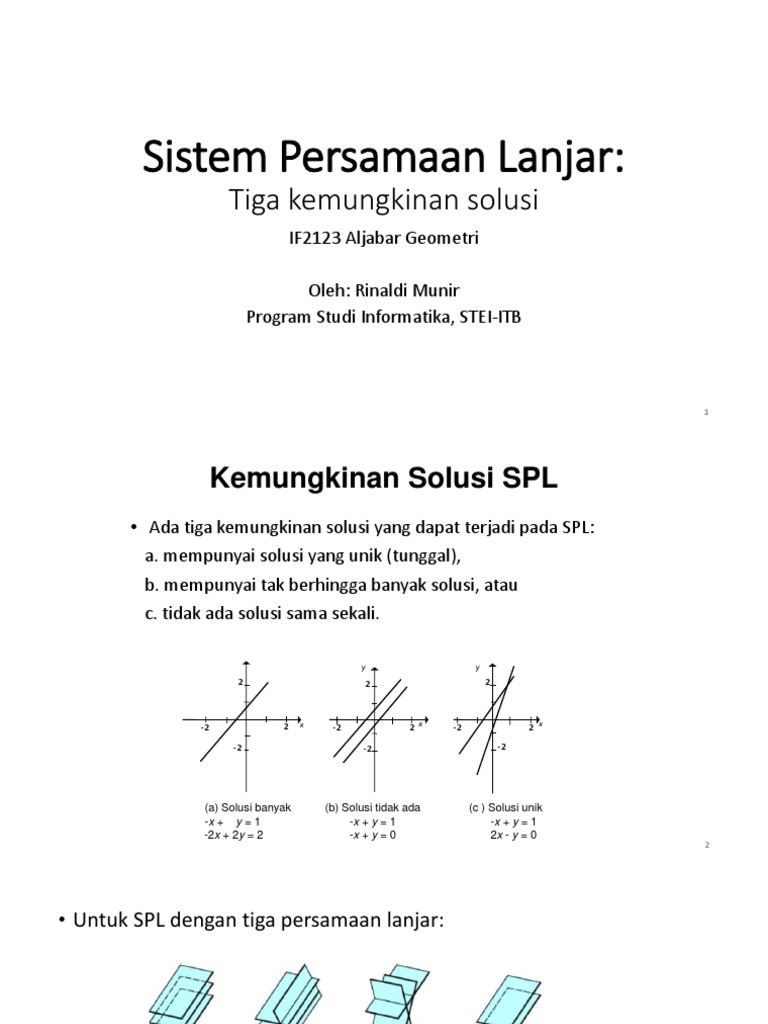 3 Kemungkinan Solusi SPL | PDF