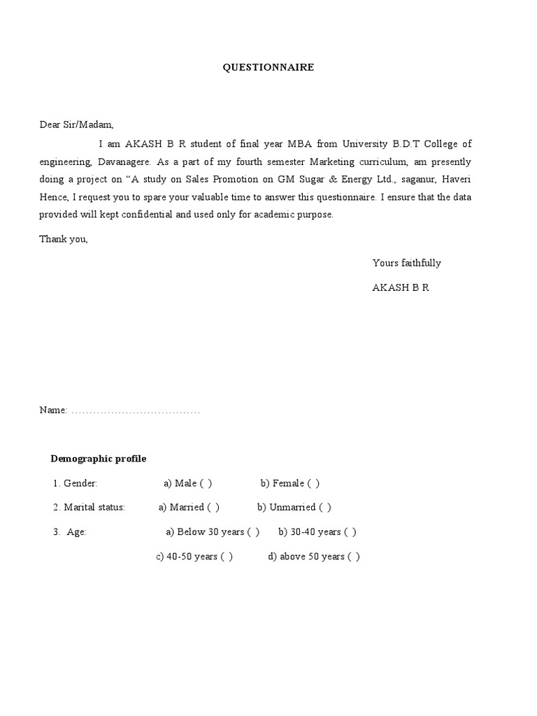 GM Sugar Sales Promotion Survey | PDF | Marketing | Business Economics