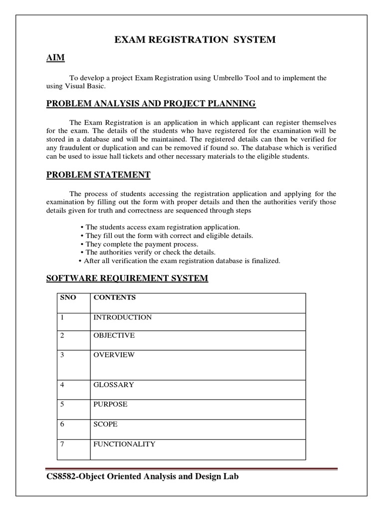 Exam Registration System Design | PDF | Use Case | Databases