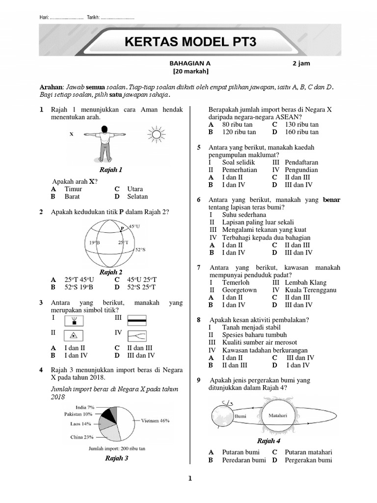 Kertas Model pt3 Modul Aktiviti Pintar Bestari Geografi Tingkatan 3 PDF ...