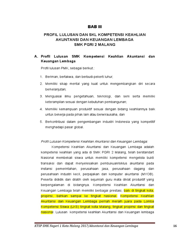 4-BAB III PROFIL LULUSAN Fix | PDF