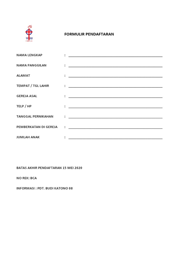 Formulir Pendaftaran Pasutri | PDF