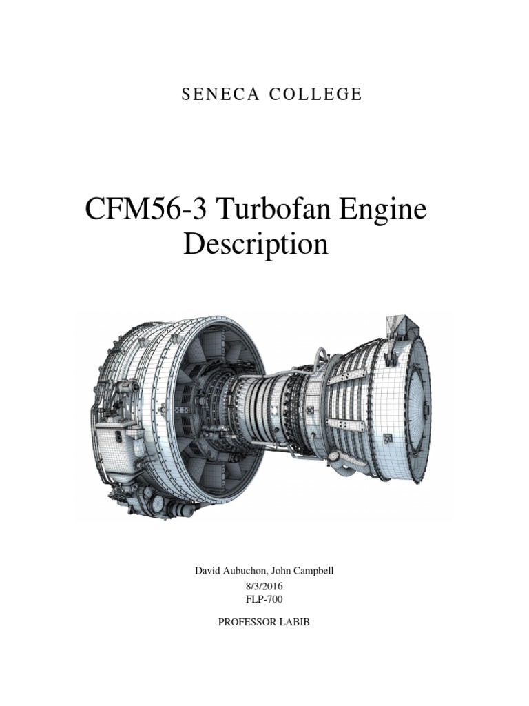 CFM56-3 Turbofan Engine Description | PDF | Turbine | Engines