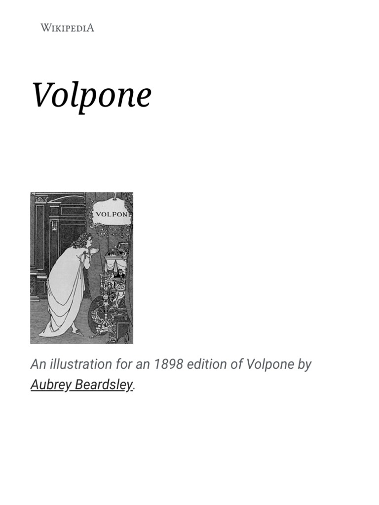 Volpone - Wikipedia PDF | PDF | Theatre | Performing Arts