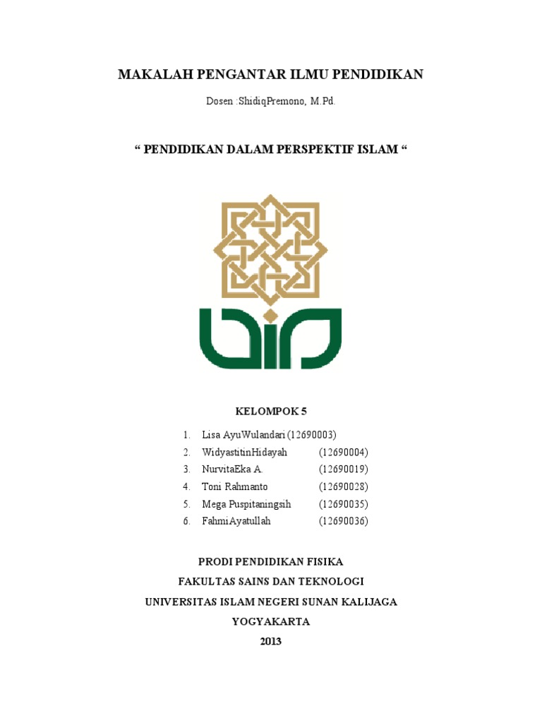 Pendidikan Dalam Perspektif Islam | PDF