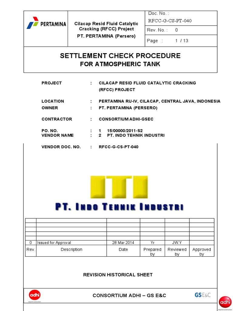 SETTLEMENT Test Procedure | PDF | Water | Gases