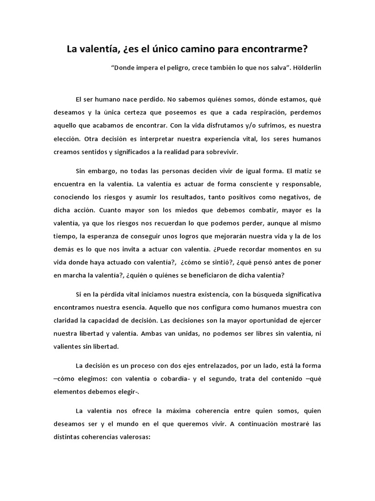 La Valentia PDF | PDF | Ignorancia | Verdad