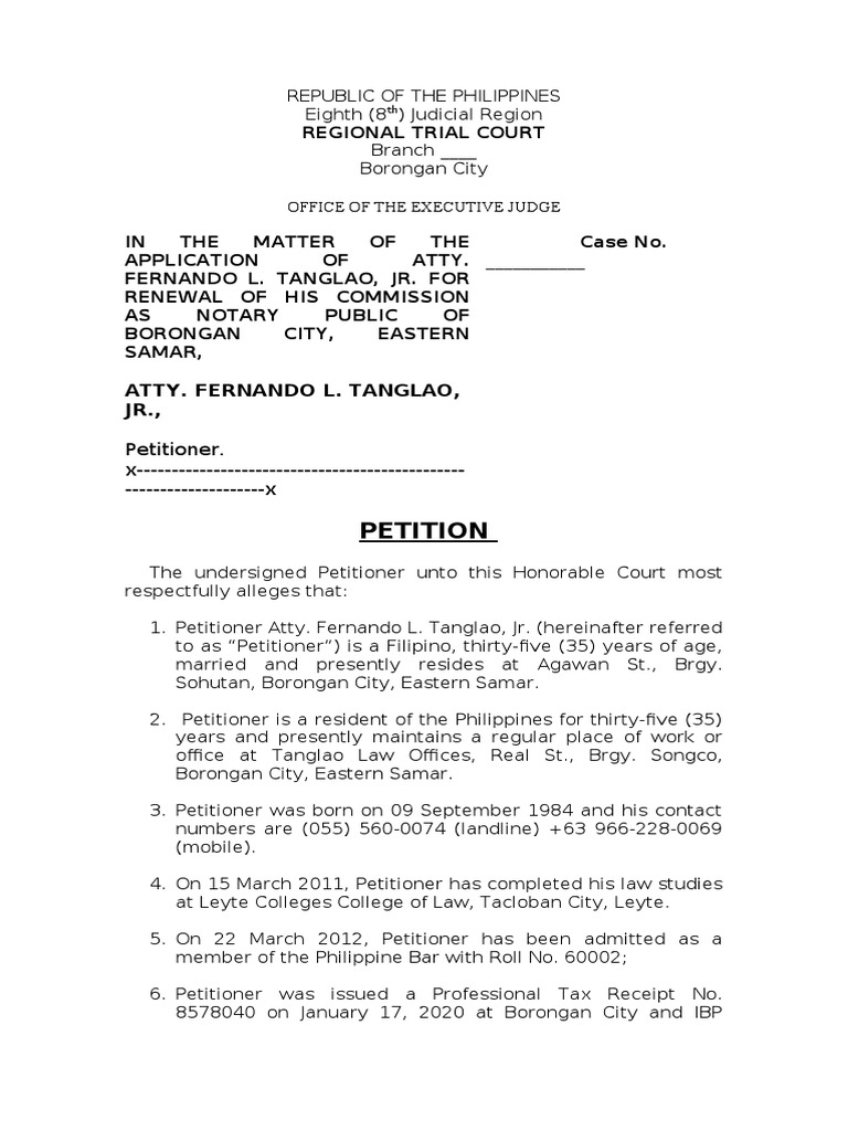 Notary Commission Renewal Petition | PDF | Notary Public | Government