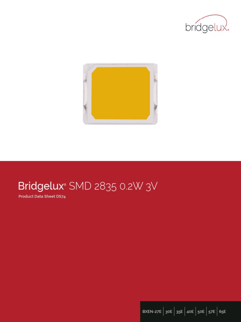 DS74 Gen2 SMD 2835 0.2W 3V Data Sheet Rev B PDF | PDF | Light Emitting ...