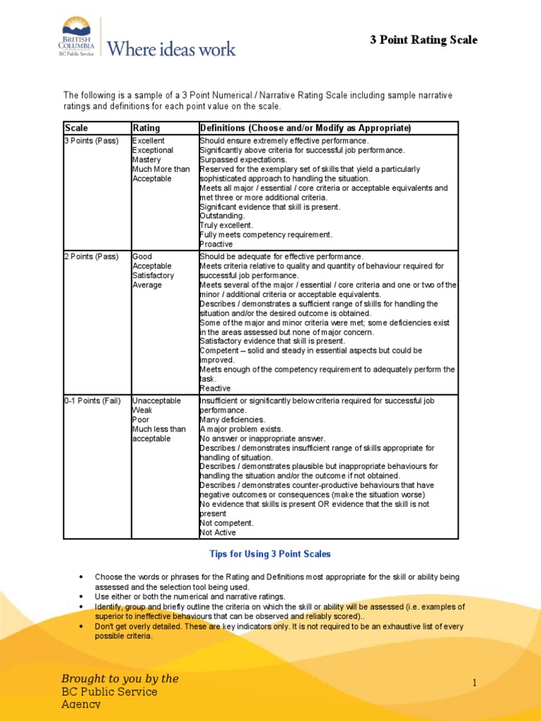 3 Point Rating Scale Guide | PDF | Competence (Human Resources ...