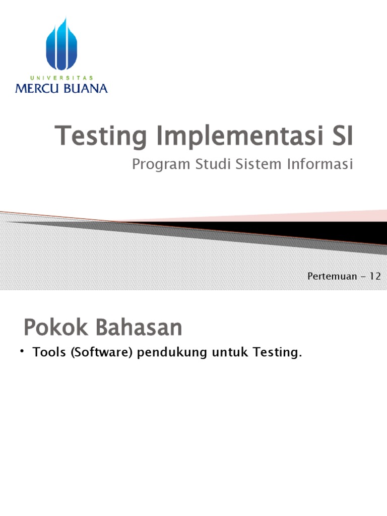 12 Tools Support For Testing | PDF