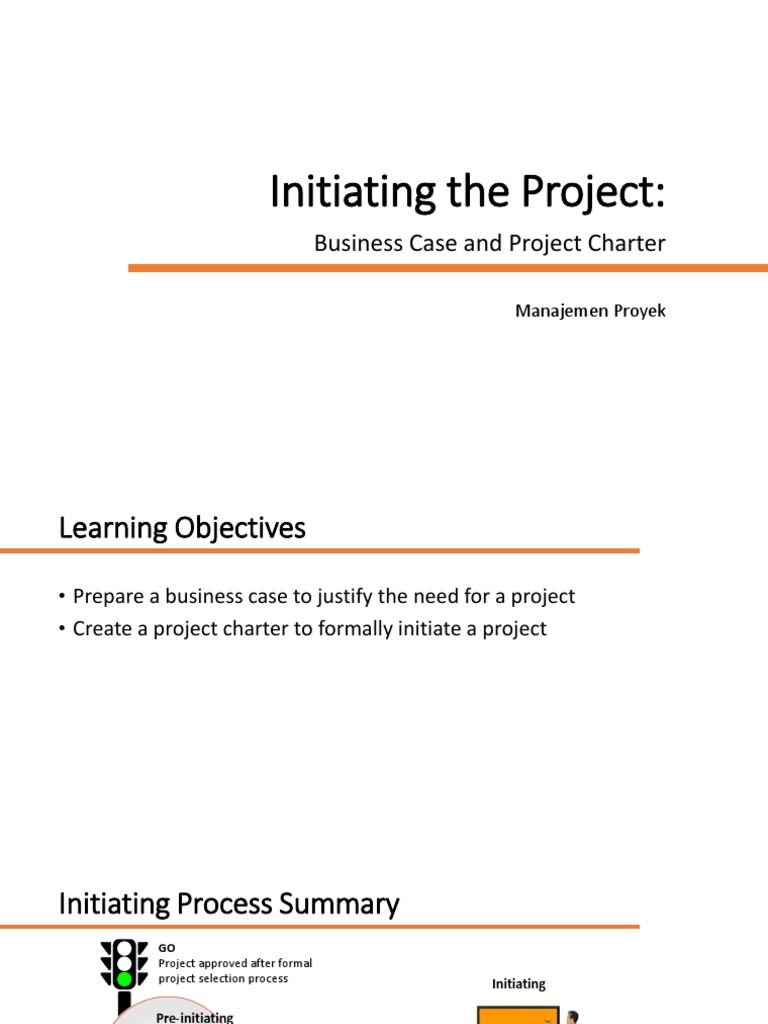 Initiating The Project - Business Case and Project Charter | PDF ...