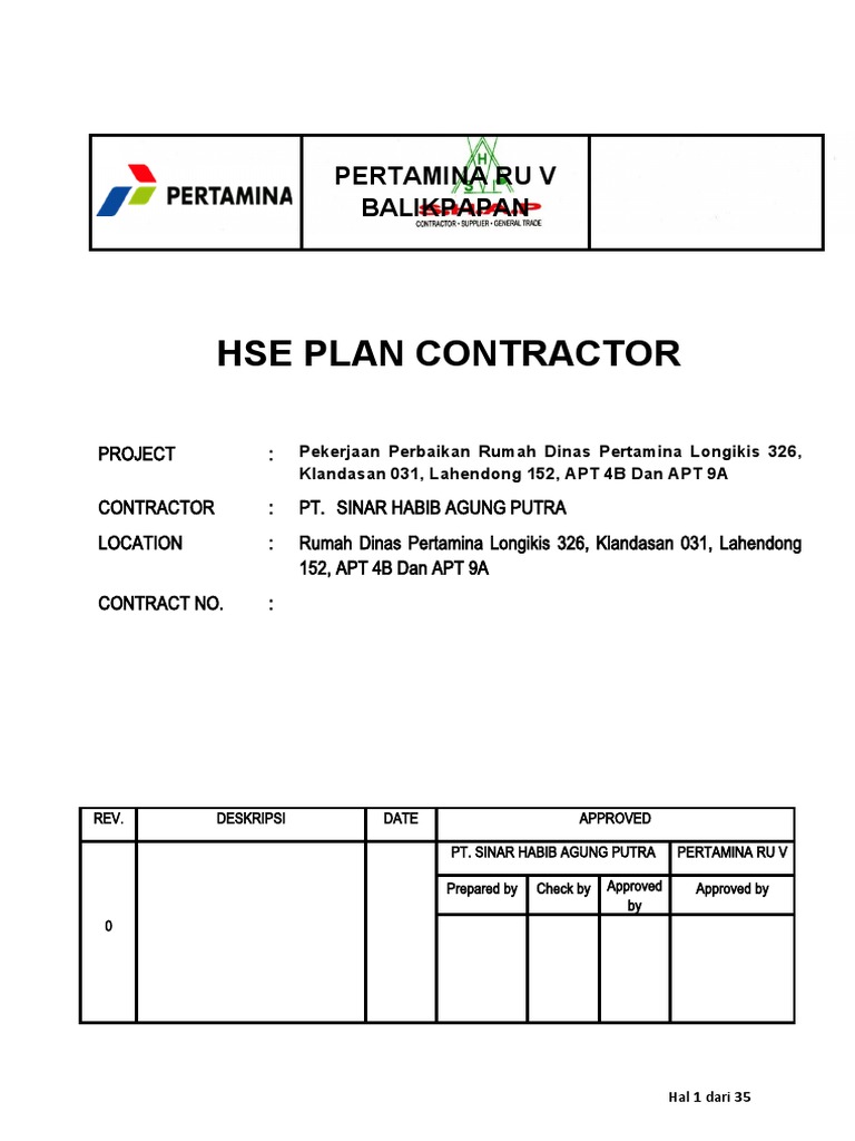 HSSE PLAN | PDF