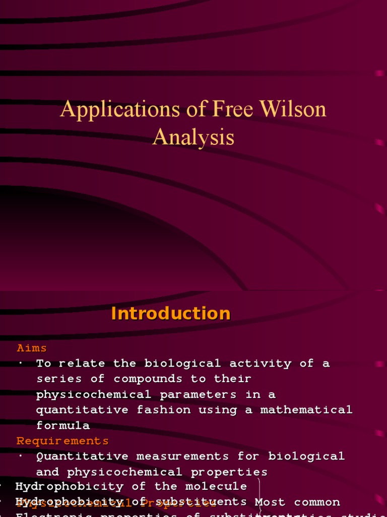 Applications of Free Wilson Analysis | PDF | Quantitative Structure ...