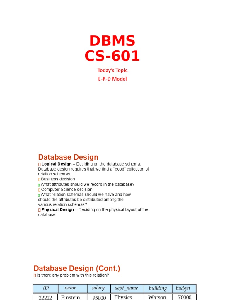 E R D PPT | PDF | Conceptual Model | Database Design