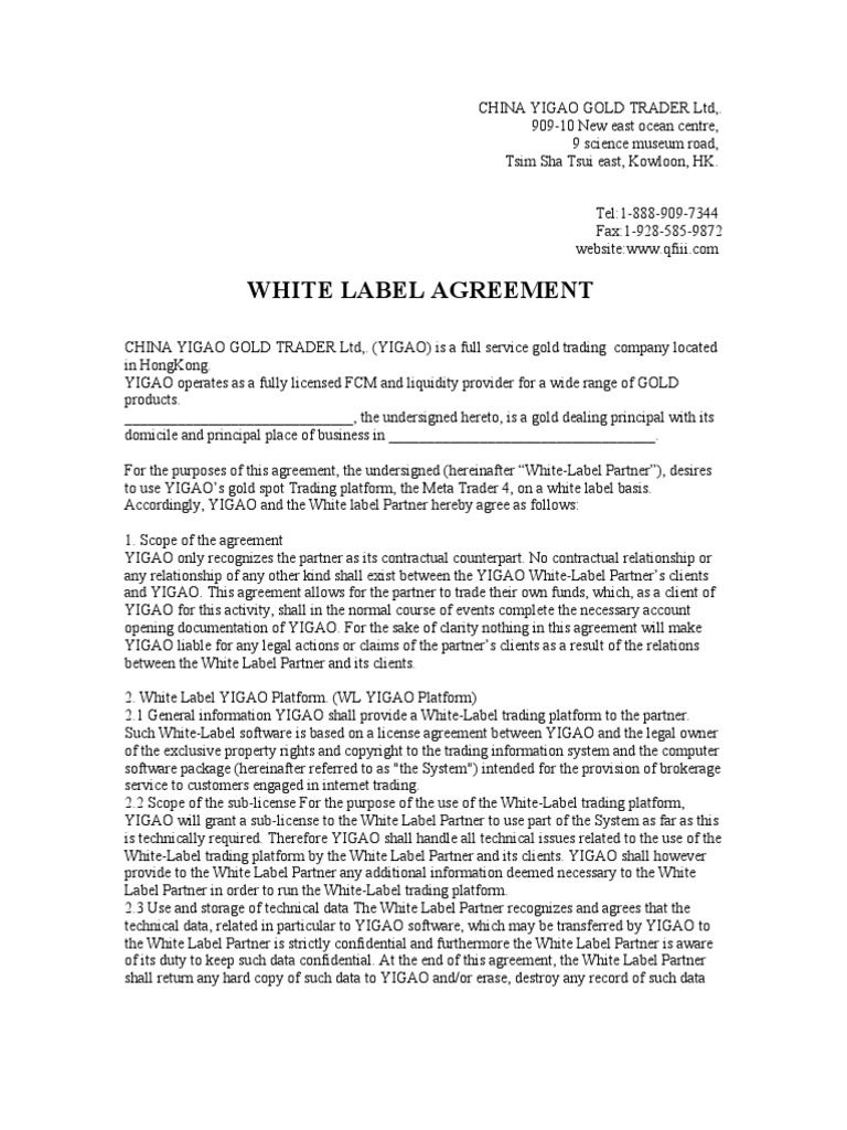 Private Label Agreement Template