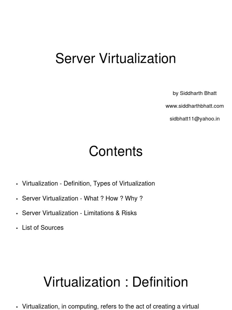 Server Virtualization | PDF | Virtualization | Virtual Machine